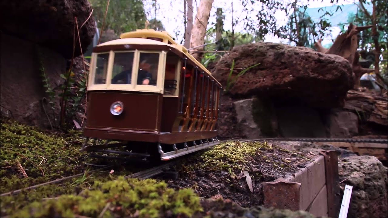 Toast rack tram in the garden - YouTube