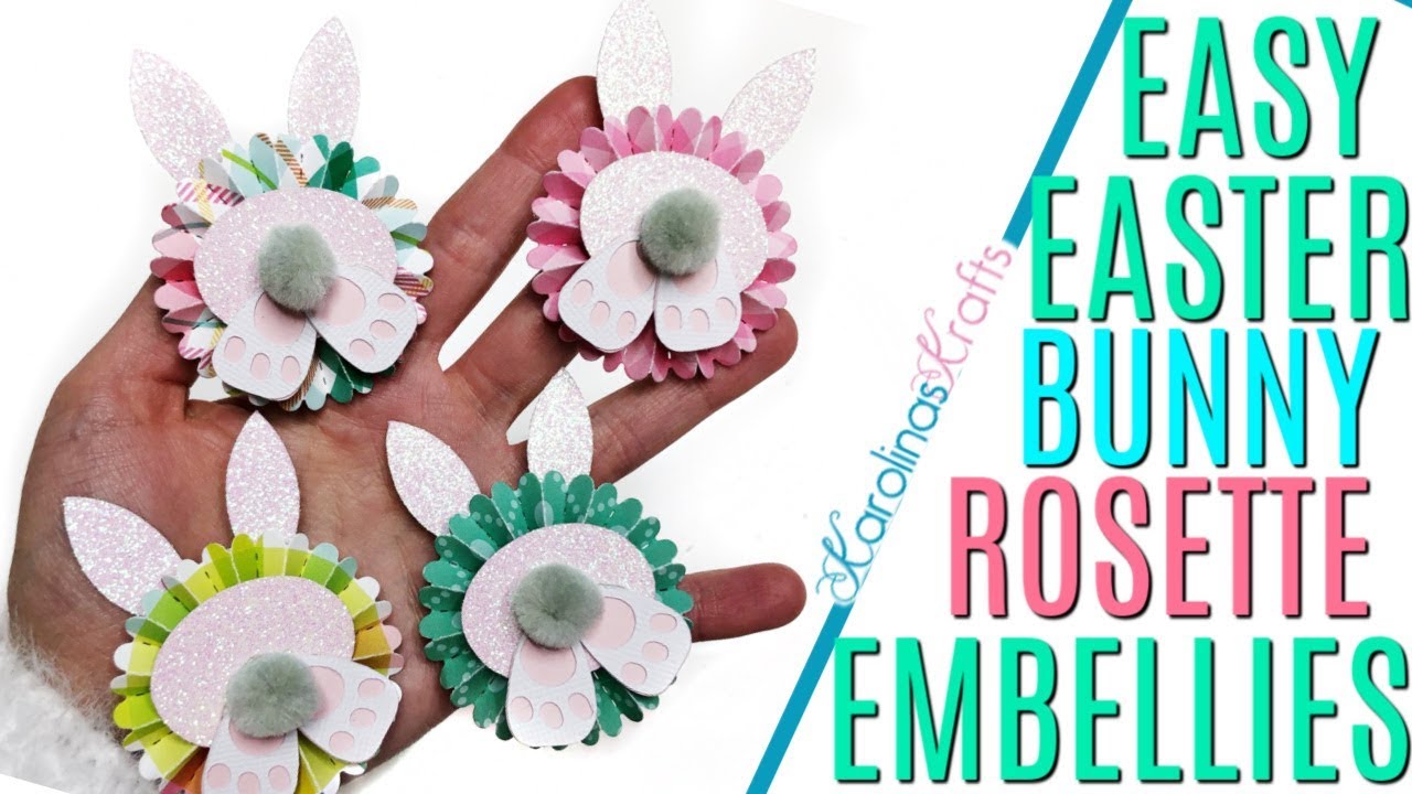 Easy Easter Bunny Rosette Embellishments, Easter Embellishments, 10 ...