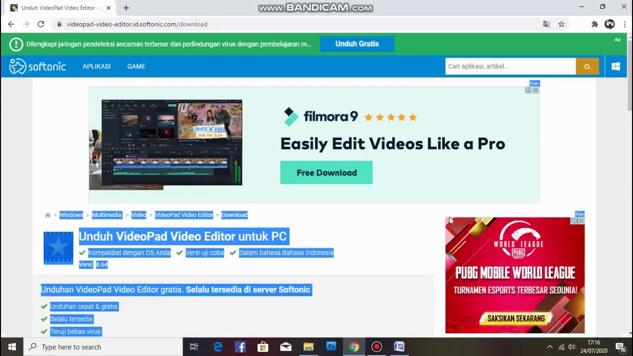 cara download videopad di pc / laptop - YouTube