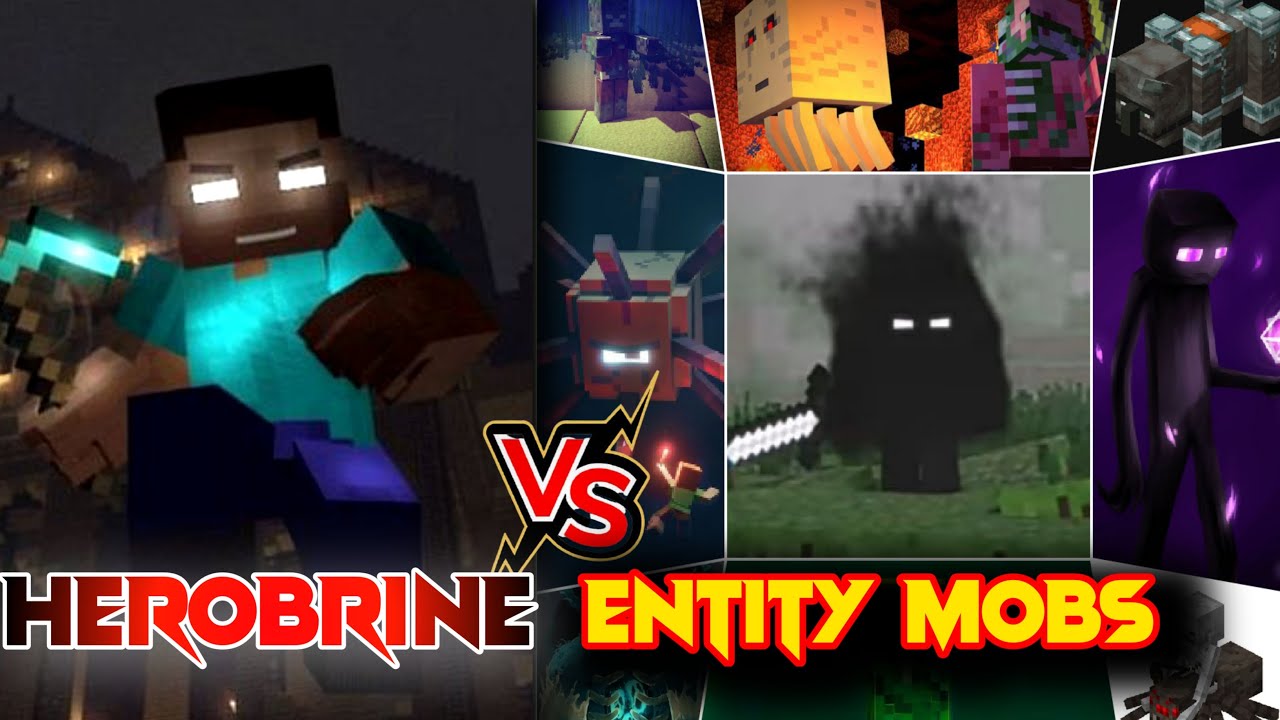 Herobrine😈 VS Minecraft all Entities🔥#herobrine #null #minecraft #short ...