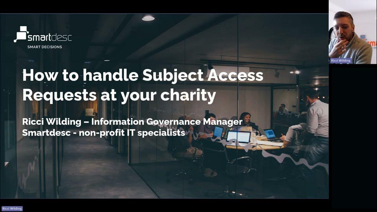 Webinar: How to handle Subject Access Requests at your charity - YouTube