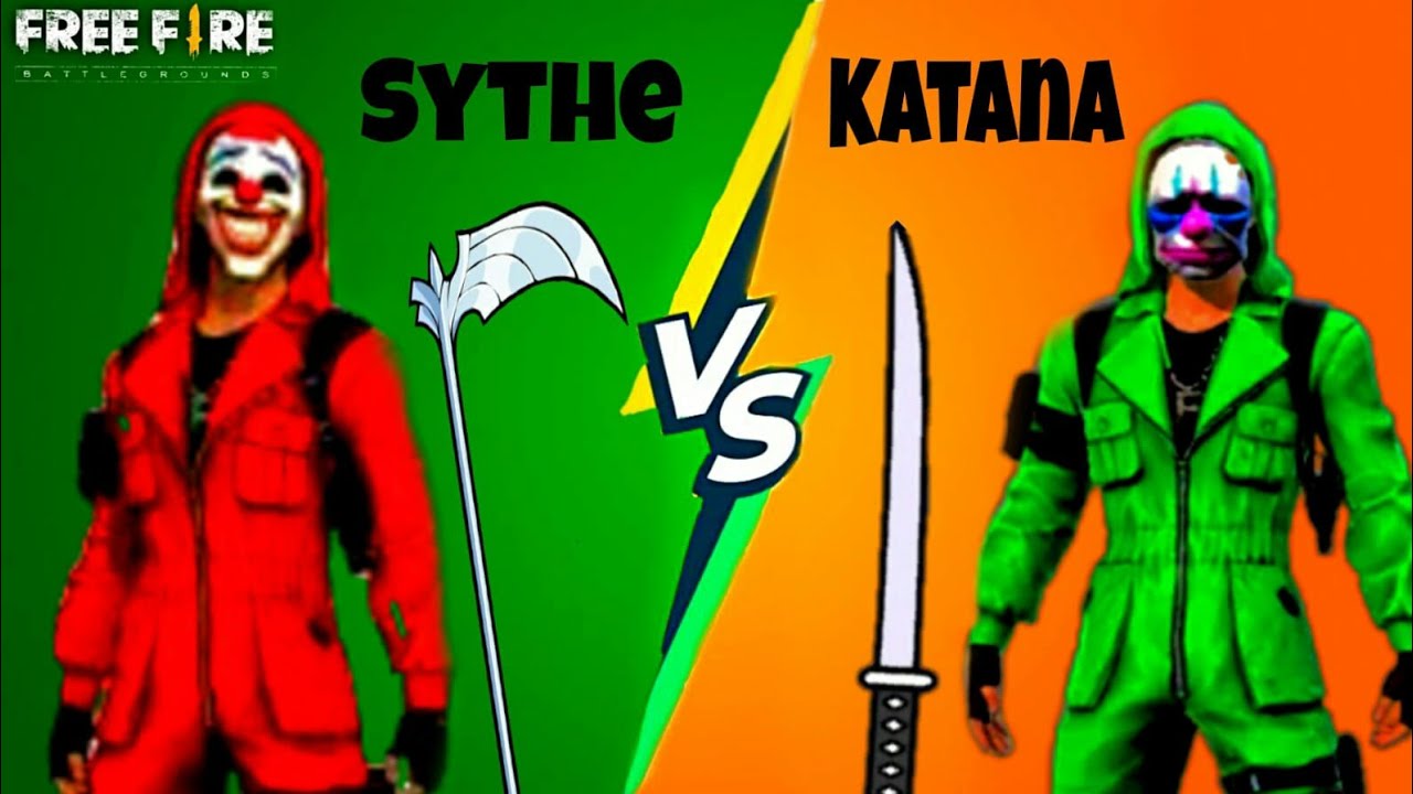 SYTHE vs KATANA 😱😈 || 1vs1 - Free fire - YouTube