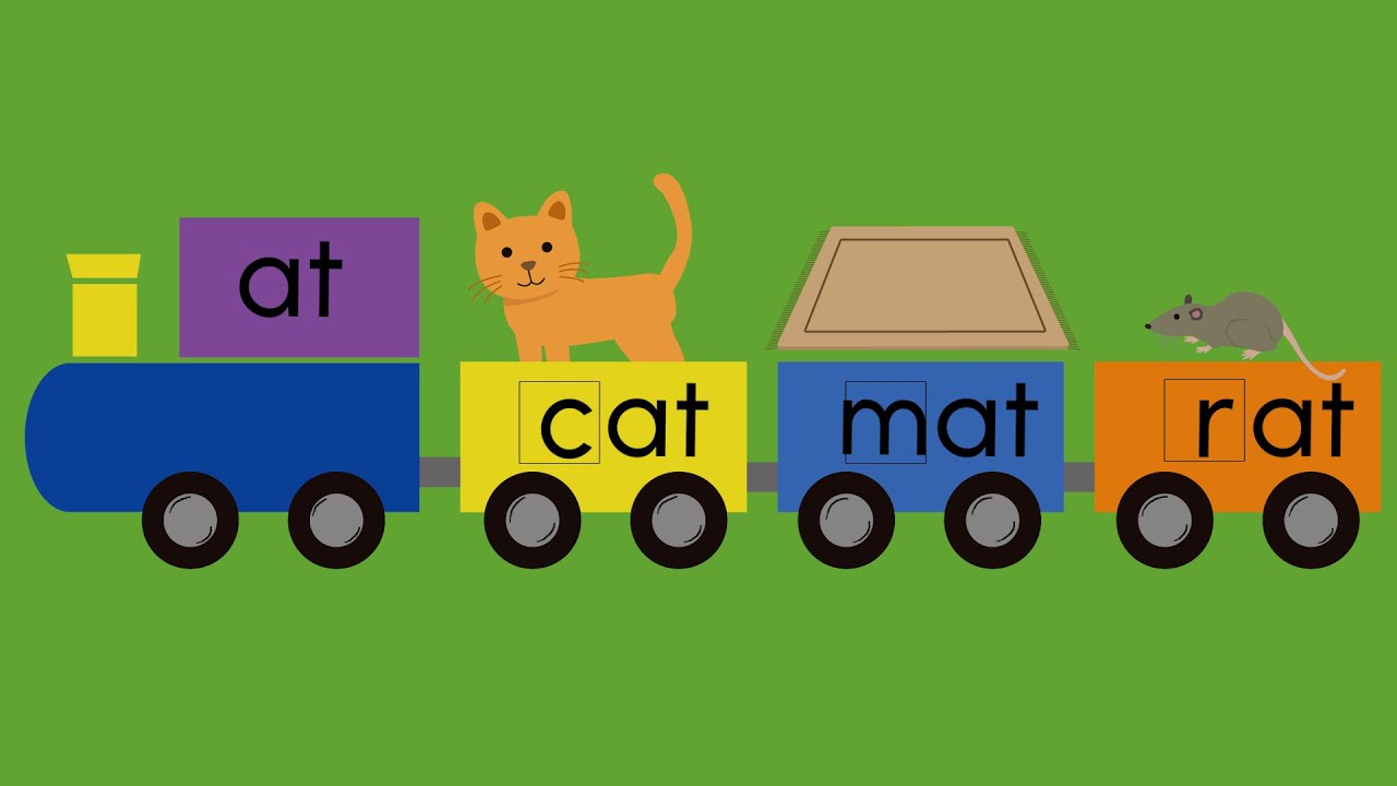 Learn to Read / Phonics / -at Word Family / CVC Words Blending / 파닉스/ 1 ...