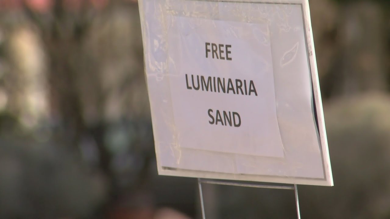 City of Albuquerque offers free luminaria sand at local park - YouTube