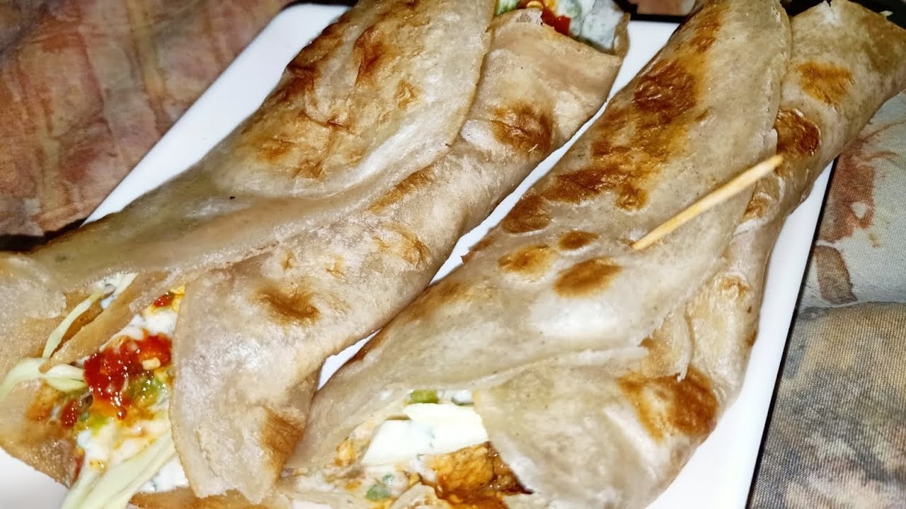 Chicken Chatni Roll Paratha Recipe/With Red White Souce Chicken Roll ...