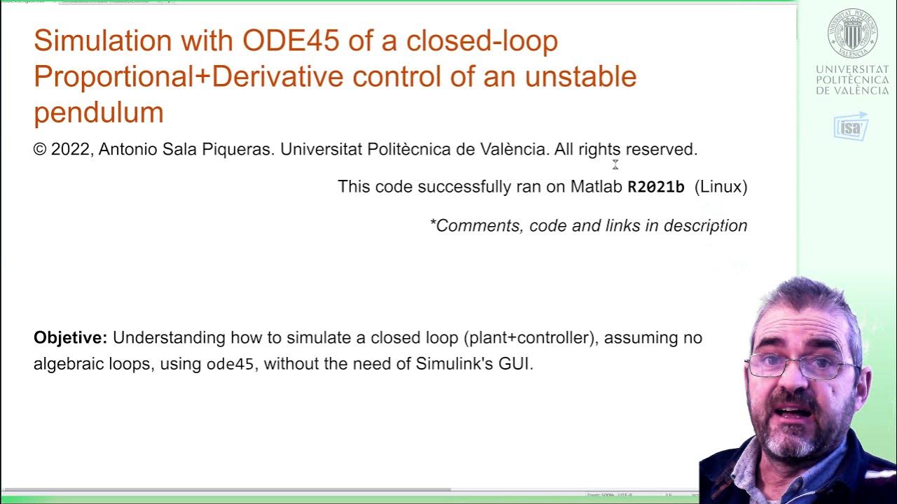 **Simulation closed-loop system (ode45): inverted pendulum PD control NO Simulink [moved, see ...