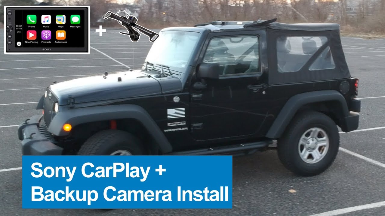 Sony AX-1000 CarPlay install in a 2010 Jeep Wranger w/Backup Camera ...