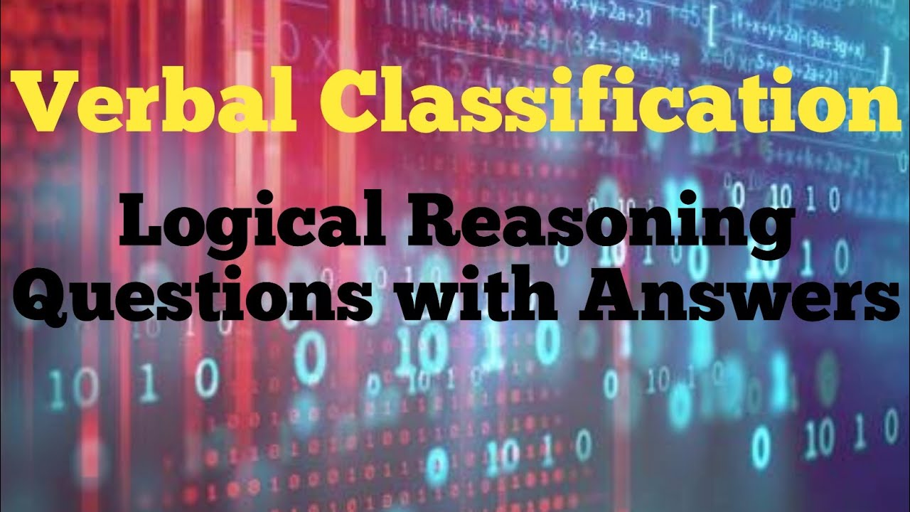 Verbal Classification | Logical Reasoning with answer. - YouTube