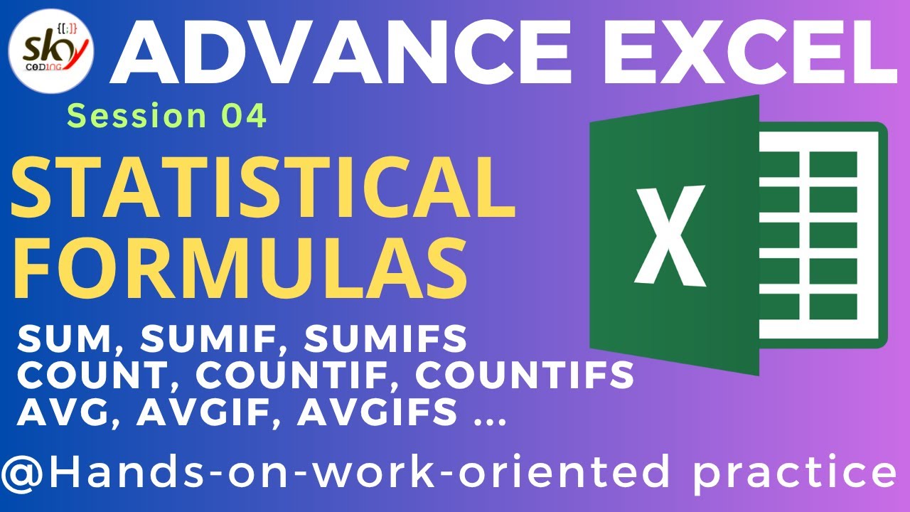 #4 Excel Statistical Formulas | SUM IF, SUM IFS, AVERAGE IF, AVERAGE ...