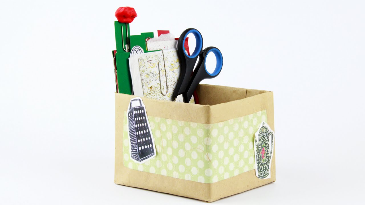 DIY Handmade Cardstock Box for Note Cards - YouTube