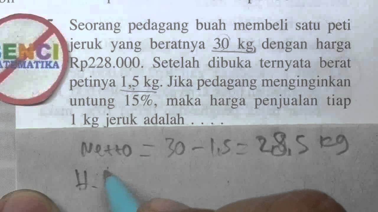 Rumus Matematika Bruto Netto Tara - SiswaPelajar.com