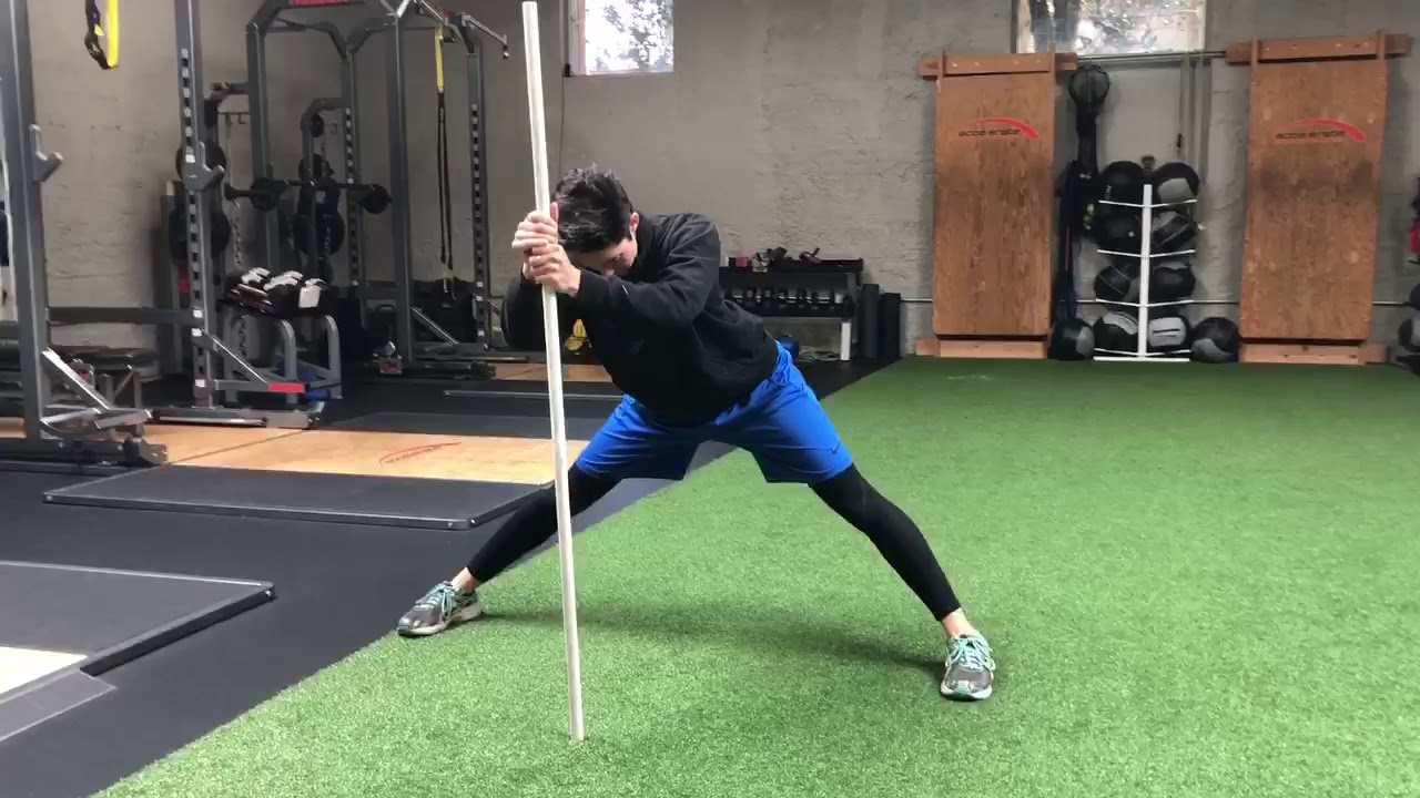 Standing Adductor V Stretch - with PVC Pipe - YouTube