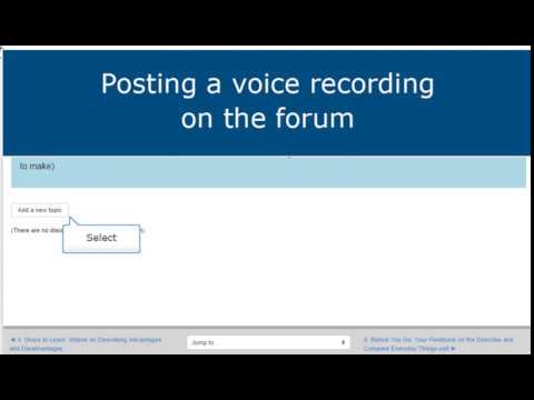 FORUM: Posting voice or video recording on Moodle forum - YouTube