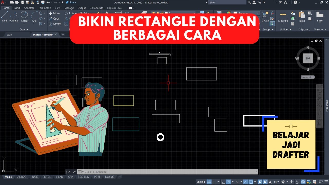 Cara Buat Kotak (Rectangle) dengan berbagai cara pada AutoCAD 2022 ...