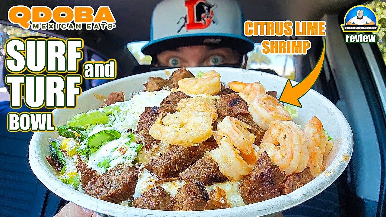 Qdoba® Surf & Turf Bowl Review! 🦐🥩🥣 | Citrus Lime Shrimp Review! 🍊🍋‍🟩 ...