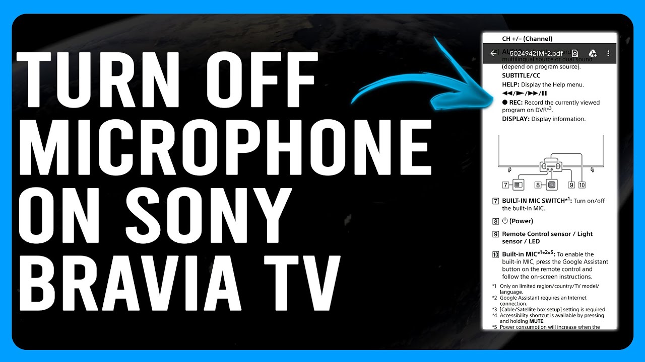 How To Turn Off Microphone On Sony Bravia TV (How To Disable Microphone ...