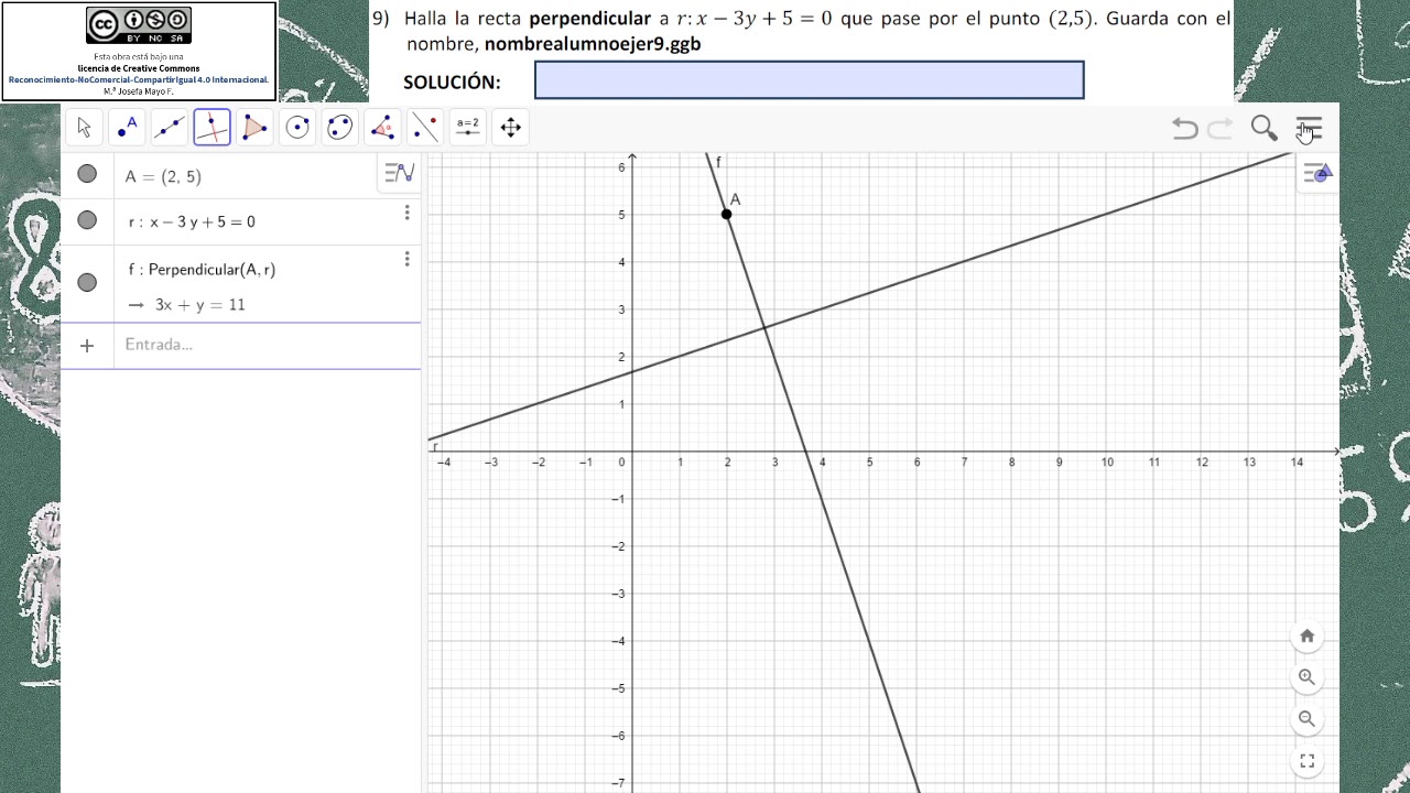 Geogebra: Perpendicular por un punto - YouTube