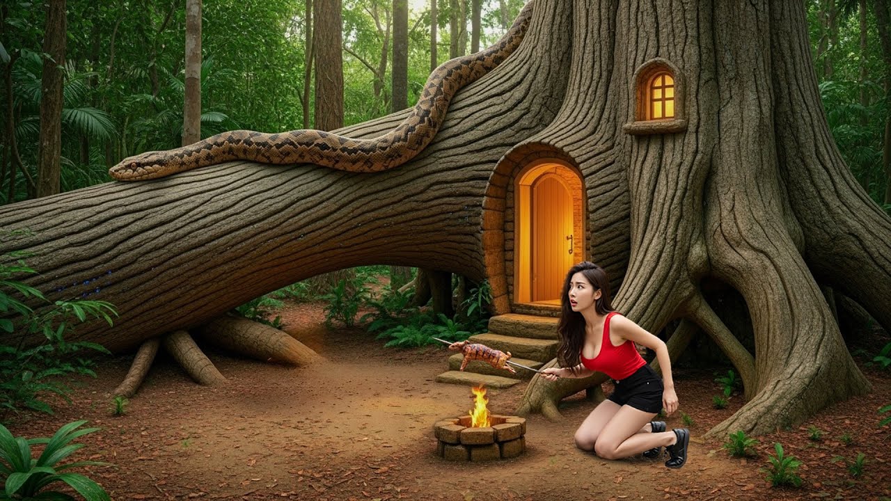 7 Days Solo Survival: Bushcraft Shelter Under Snake Attack - YouTube