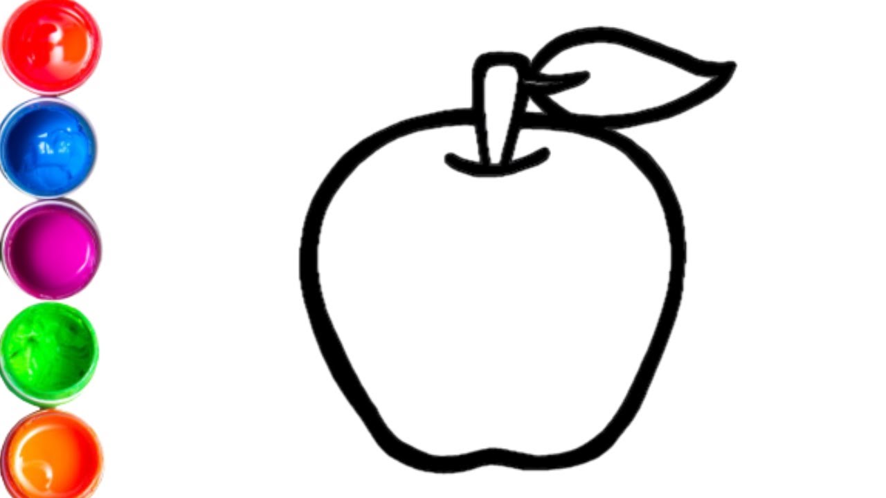 Apple and 3 More Fruits Drawing, Coloring, Painting For Kids & Toddlers ...