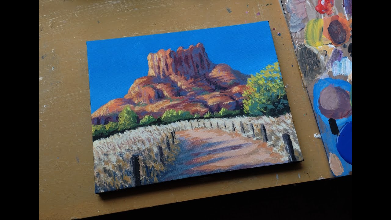 Sedona Arizona United States landscape / Acrylic Painting / Tutorial ...