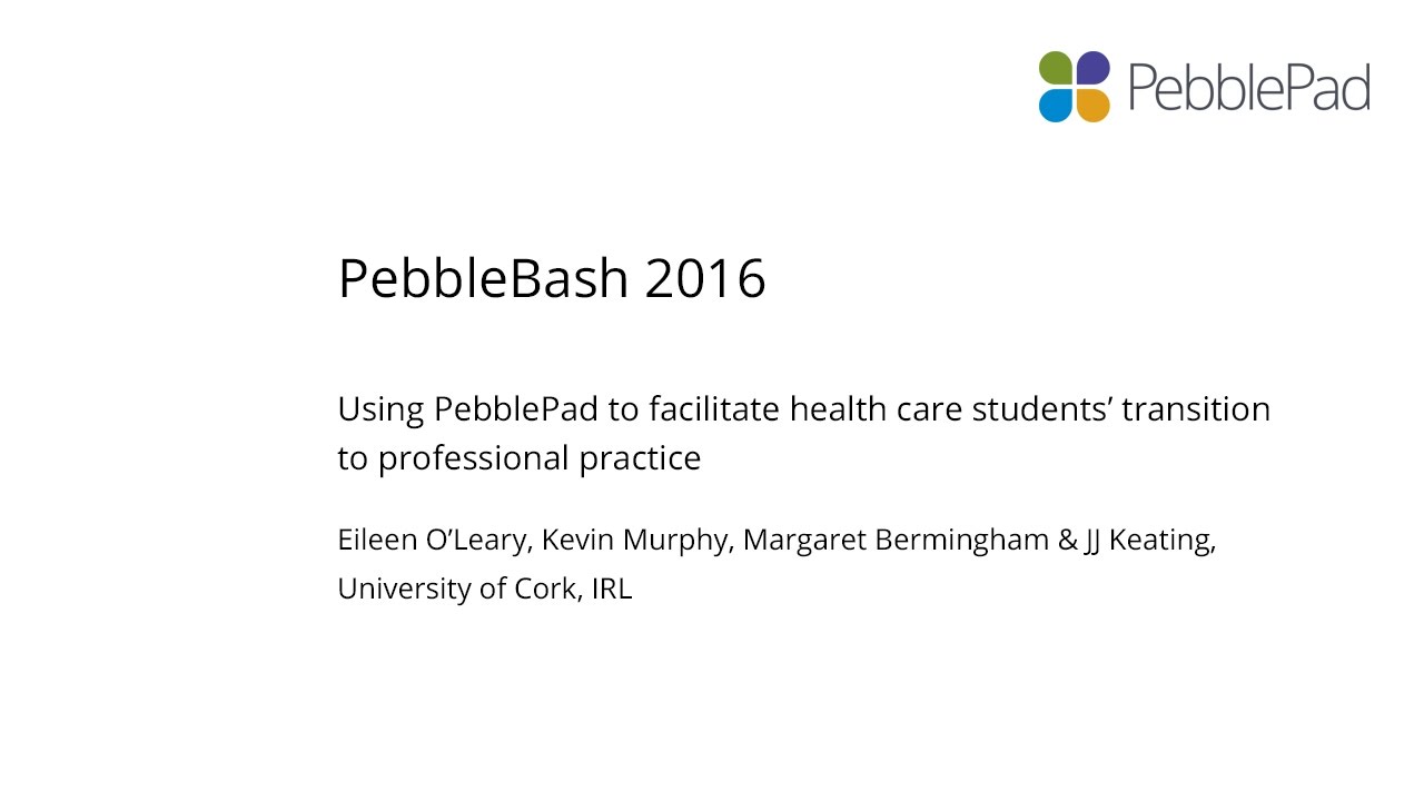 Using PebblePad to facilitate health care students’ transition to ...