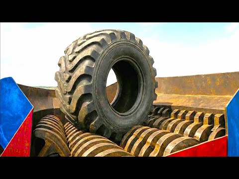 Giant Industrial Shredder vs Tyre and Metal Things! Extreme Shredding Machine 