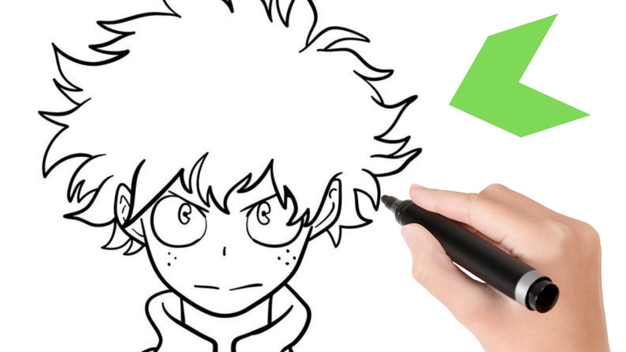 How to draw Deku's Face - Step by Step - YouTube