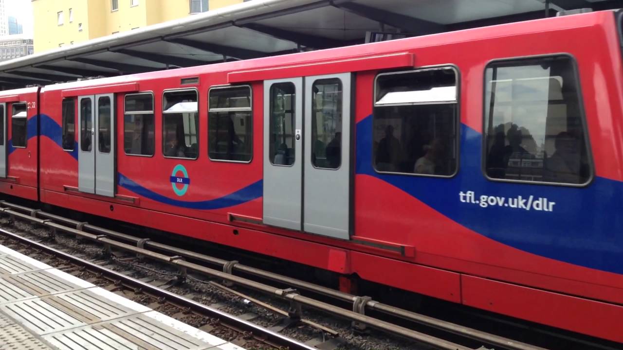 London DLR, arriving at Westferry, London - YouTube