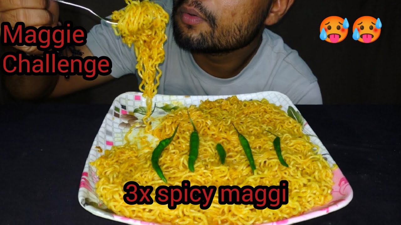 3x Spicy Maggi Eating Challenge||🥵Maggi Asmr|| Foodie rj - YouTube