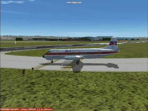 FS2004 Vickers Viscount 800 at Prestwick, Part One - YouTube