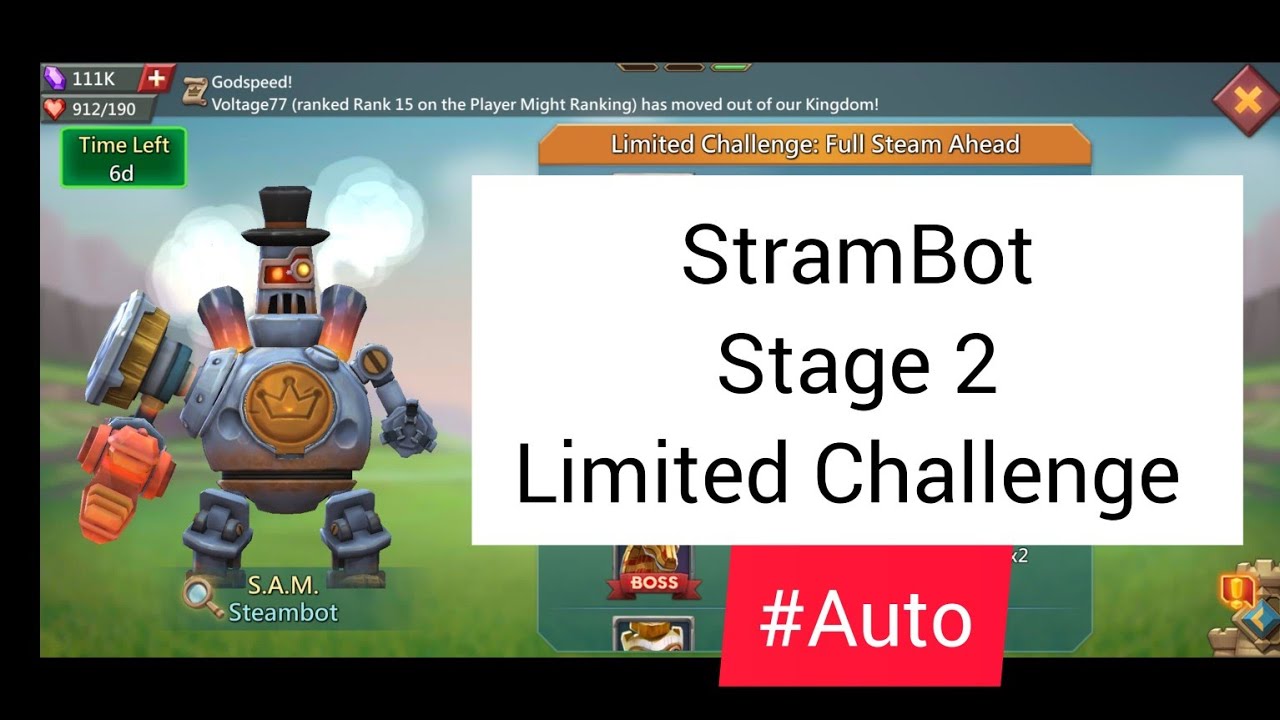 Steambot Stage 2 Auto | Limited Challenge | LordsMobile | MG TRAP - YouTube