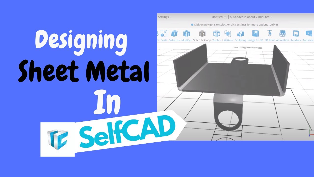 3D MODELING A METAL SHEET IN SELFCAD - YouTube
