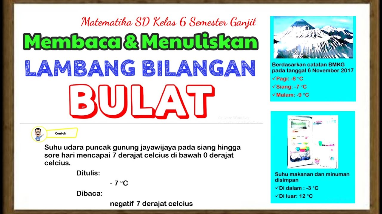 menulis dan membaca lambang bilangan bulat - YouTube