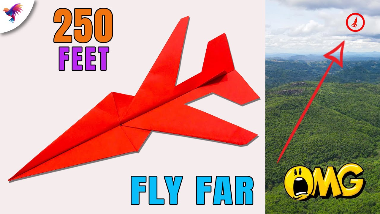 How to Make Paper Airplane that Fly Far || World Record Paper Airplane ...