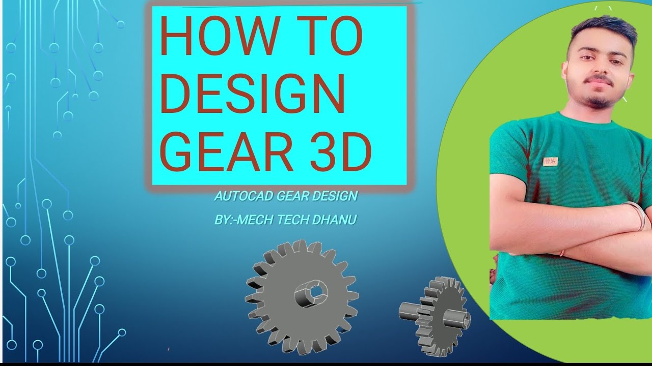 AutoCad Design 3d gear in Autocad|| how to design 3d in auto cad ...
