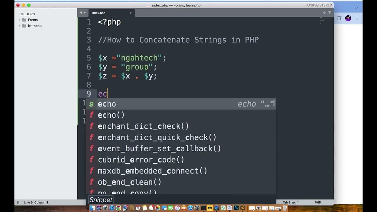 How to Combine or concatenate strings in php ngahtech group L7 - YouTube