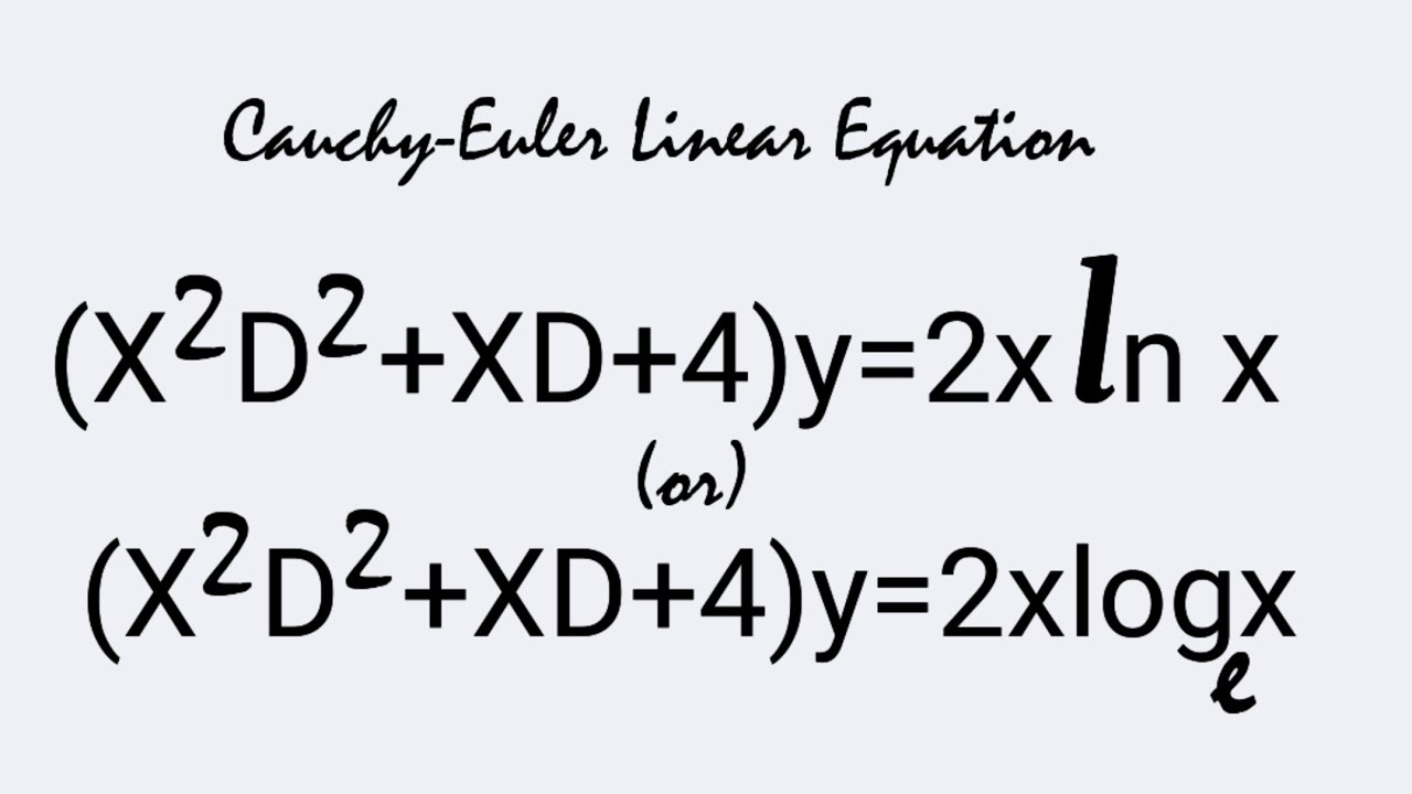 (X^2D^2+XD+4)y=2xLn x , (X^2D^2+XD+4)y=2xlogx to the base e # ...