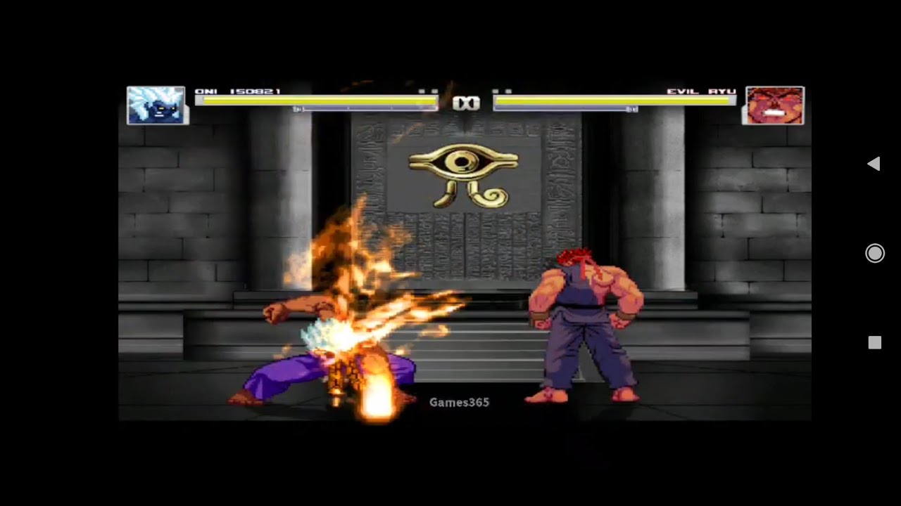 Mugen Street Fighter Oni vs Evil Ryu Battle - YouTube