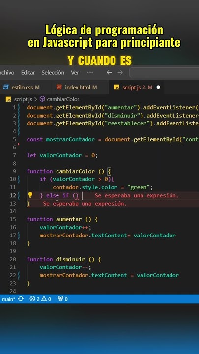 Contador Con Javascript Javascript Desarrolladorweb Coding