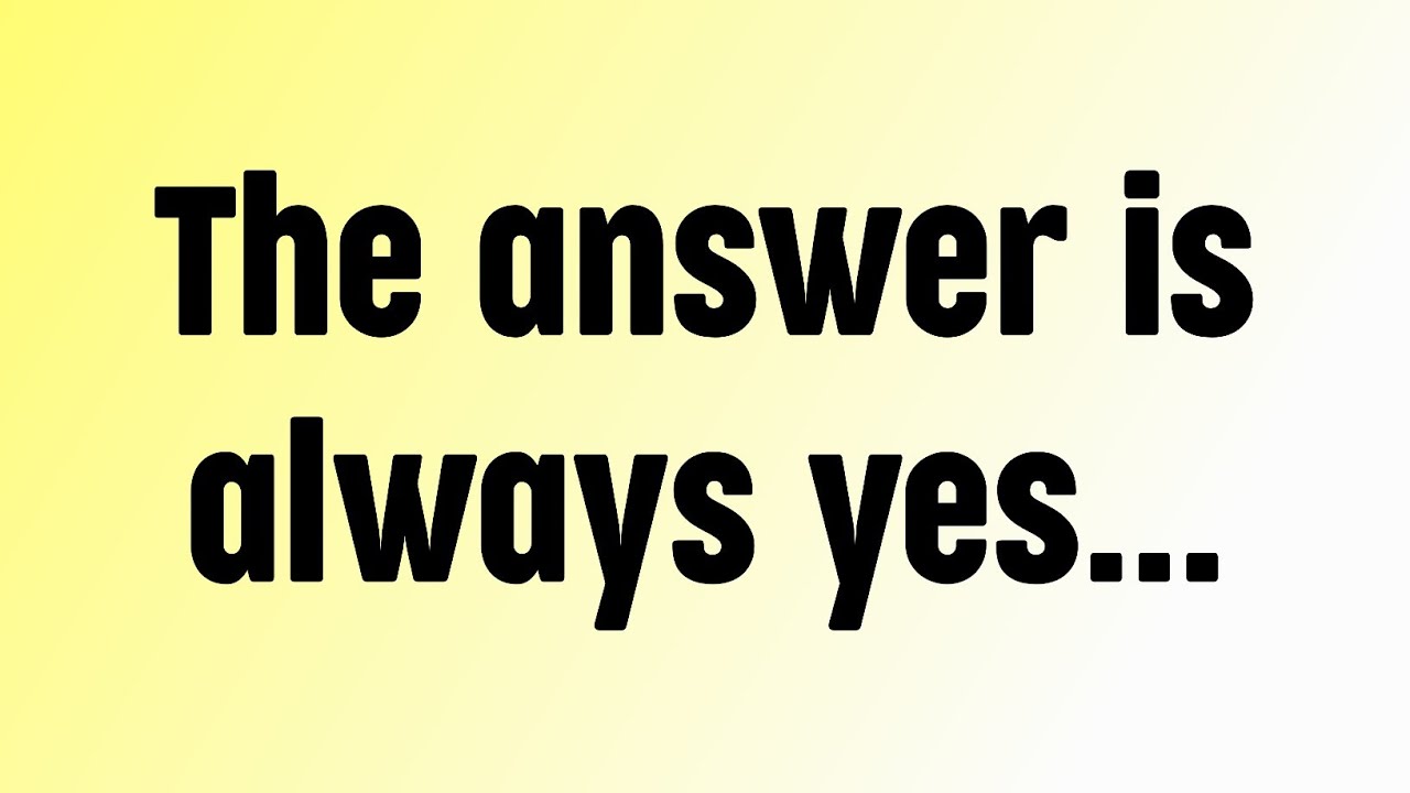 🌈God message today | The answer is always yes...|🙏 - YouTube
