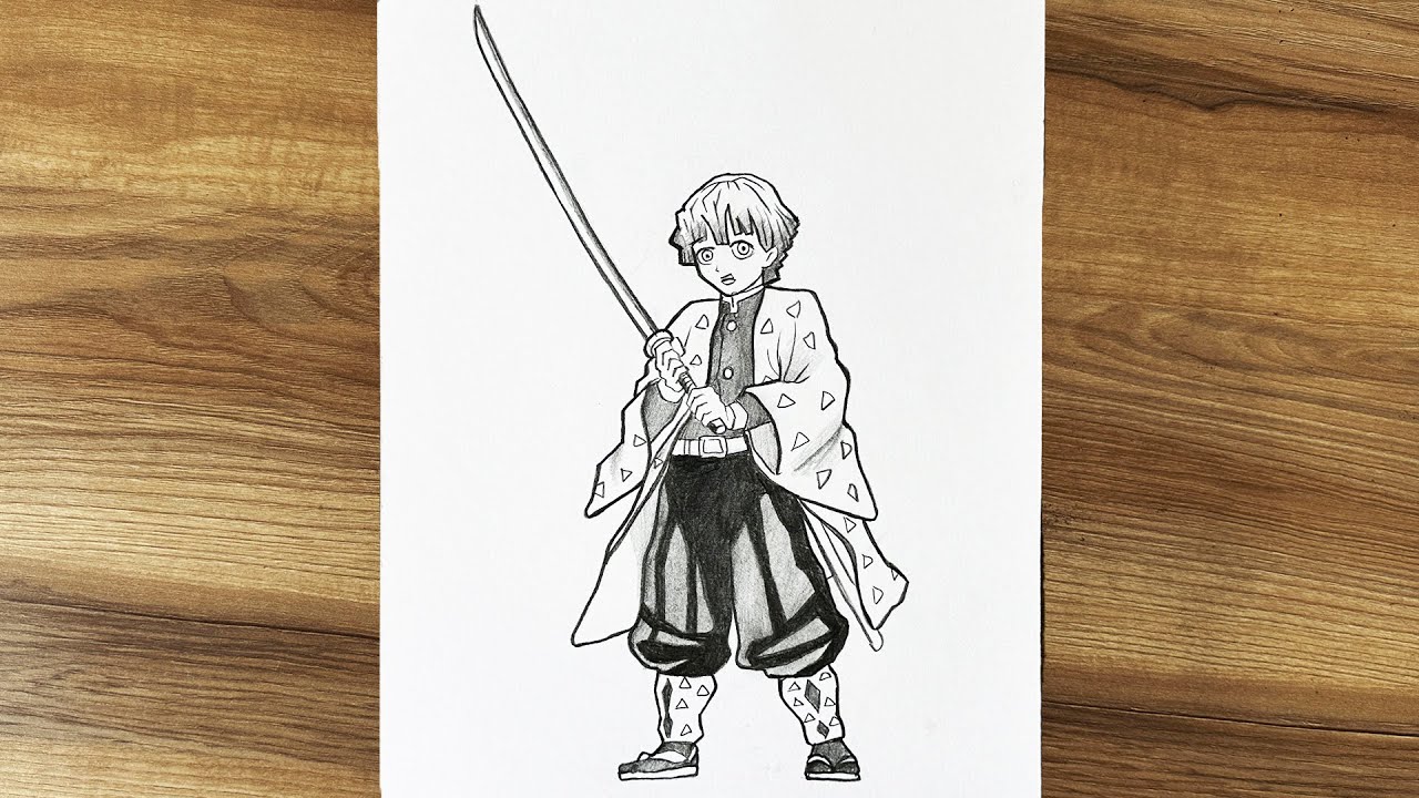 How to draw Zenitsu full body || Zenitsu Agatsuma from Demon Slayer ...
