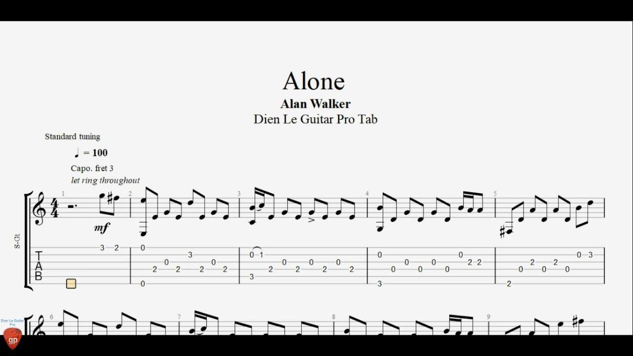 Alan Walker - Alone - Guitar Lesson + TAB - YouTube