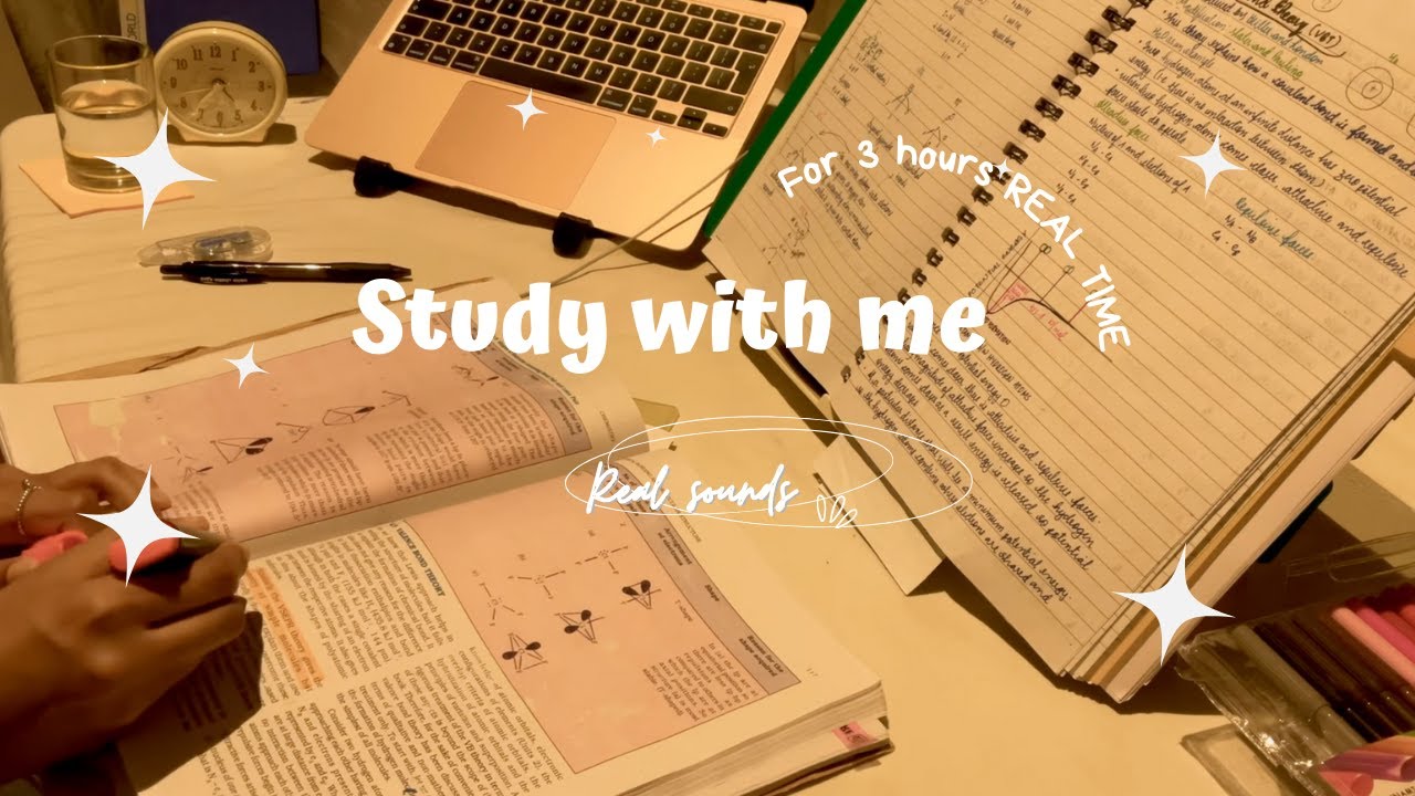 Study with me 3 hrs REAL TIME - YouTube