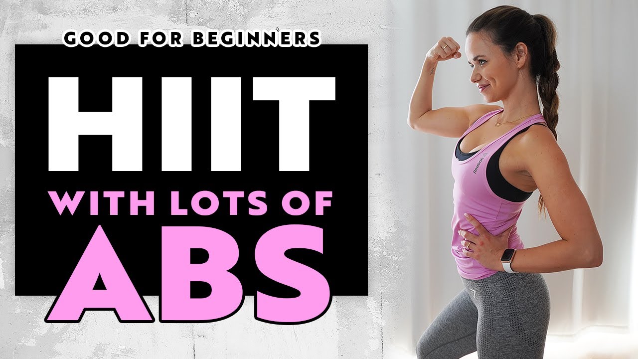 LIGHT HIIT CARDIO WORKOUT WITH A LOT OF AB EXERCISES | BEGINNER ...