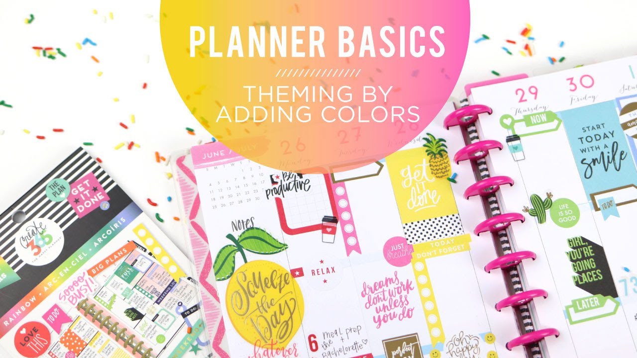 Planner Basics! // Theming by Adding COLOR! - YouTube