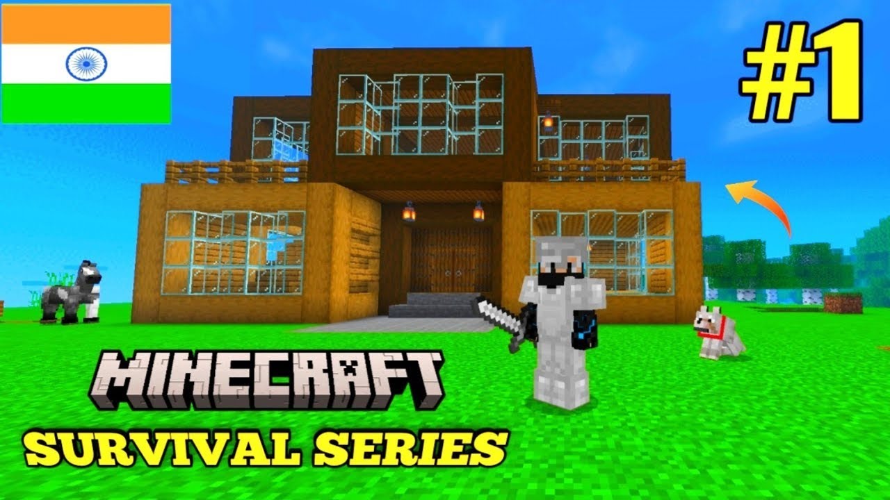 Minecraft Survival series EP-1 in Hindi | I made Tools & brought food ...
