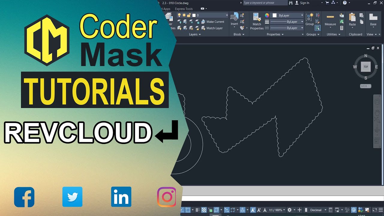 AutoCAD Tutorial [Part 13] - Revision Cloud | How to use REVCLOUD ...