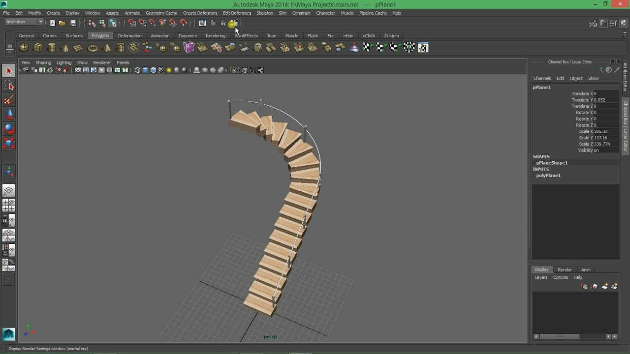 staircase modeling in autodesk maya 3d - YouTube