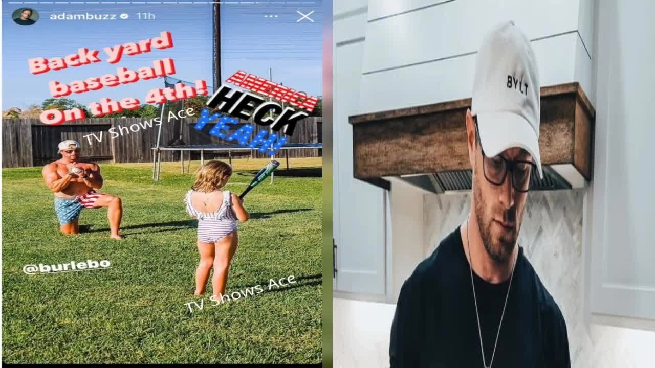 Shirtless Adam Busby's Muscles Bulging In Backyard Baseball Game - YouTube