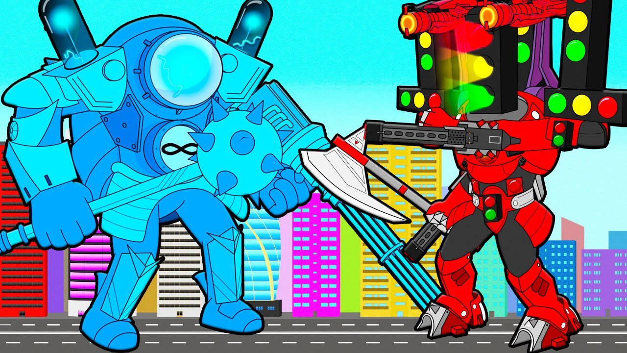 TITAN TIME MACHINE MAN 2.0 VS TITAN TRAFFIC LIGHT MAN! Cartoon ...